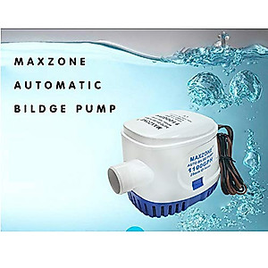 MAXZONE Automatic Submersible Boat Bilge Water Pump 12v 1100gph Auto with Float Switch (Blue - Automatic)