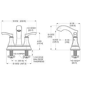 Pfister Auden Bathroom Sink Faucet, 4-Inch Centerset, 2-Handle, 3-Hole, Tuscan Bronze Finish, LF048ADYY