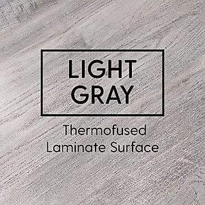 Factory Direct Partners 13370-282 30" Round Café Bistro Table; Modern Dining, Coffee, Cocktail Table for Small Spaces - Light Gray Wood Top/Black Base