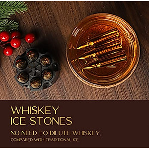 Gifts for Him Husband Boyfriend, -I Love You- Whiskey Stone Gold, Anniversary Valentines Day Stocking Stuffers Birthday Gifts for Boyfriend Him, Whiskey Gifts Bourbon Gifts for Men