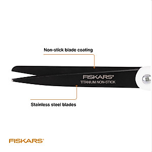 Fiskars All Purpose Scissors (2-Pack) - High Performance and Designed for Comfort and Cutting Sticky Materials - Sharp to Cut, But Soft to Hold - Perfect for Everyday, the Office, and Arts & Crafts