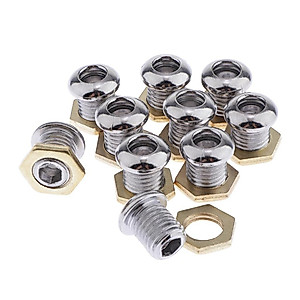 Gazechimp Drum Part 1/2" Chrome with Gaskets Set for Bass Tom Snare Drum Kit
