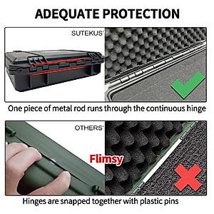 Sutekus Hard Gun Case Pistol Case Durable Handgun Case Lockable Pistol Carrying Cases Gun Accessories (Large)