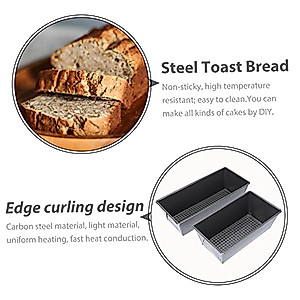 Yardenfun 2pcs Mold Honeycomb Toast Box Tray Mold Aluminum Baking Pans Mini Loaf Pans Cast Iron Bread Pan Non- Stick Oblong Bread Toast Bakeware Baking Trays Baking Tools Kitchen Gadget Cake
