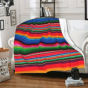 Mexican Serape Designs Blanket Soft Printed Comfortable Throw Air Conditioner Blanket for Living Room 60"x50"