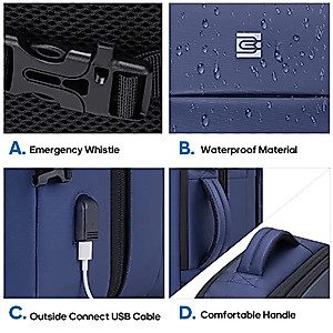 Bagsure Carry On Backpack, 40L Flight Approved Travel Backpack for Men Women, Expandable Water-resistant 17Inch Laptop Backpack, Casual Daypack Luggage Suitcase Backpack for Business Weekend Hiking