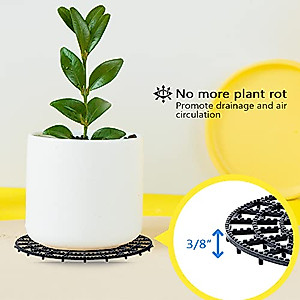 4 PCS Heavy Plant Riser for Pots Outdoor, Pot Risers Plant Trivet Pot Elevator Plant Elevator - Size Adjustable, Protect Deck and Patio Floor, Provide Plants Airflow and Drainage, 11.75 in
