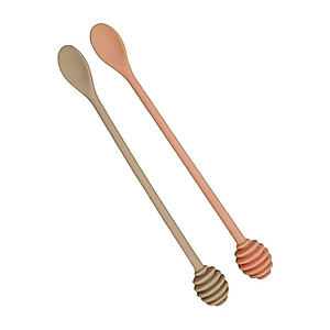 2PCS Silicone Syrup Dipper Honey Dipper Stick: Long Handle Syrup Dipper Stick Honey Mixing Stirrer Spoon Silicone Mixing Spoon for Coffee Tea Honey (Random Color)