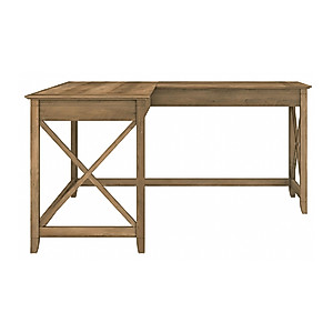 Bush Furniture Key West 60W Modern Farmhouse L Shaped Desk in Reclaimed Pine | 60-Inch Corner Table for Home Office