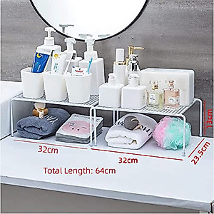 Q.Y.Home Cupboard, Snack, Refrigerator, Desk, Kitchenware Storage Rack - Medium (12.6 x 9.25 x 5.11) - Ideal for Refrigerator, Kitchen, Bathroom, Bedroom and Living Room (2 packs, White)