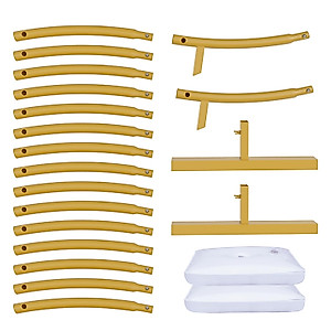 Xeapoms 7.2ft Round Backdrop Stand, Stable Balloon Arch Stand, Metal Wedding Arch Backdrop Stand Circle Backdrop Stand Frame for Wedding, Birthday Party, Baby Shower Decoration (Gold)