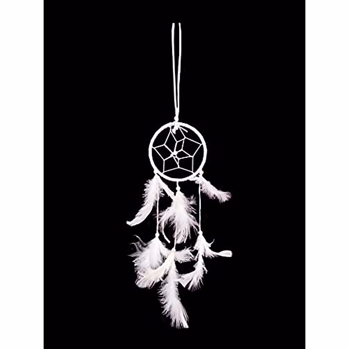 FIKIMOS Dream Catchers Wall Decor, Handmade Feather Bedroom Home Car Decor Nursery Room Hanging Decoration (3" White Ring)