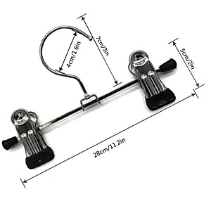 10Pieces Space Saving Skirt Hanger with Adjustable Clips Hanger, Durable Metal Pants Hanger Ultra Thin Space Saving Boots Socks Bags Hanging Clips Boot Storage