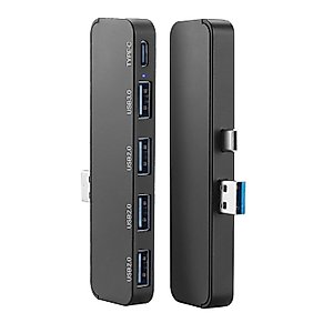 RGEEK USB Hub for PS5 accessories, 5-in-1 Adapter PS5 USB Hub, 1-Port Type C, 1-Port PS5 USB3.0, 3-Port USB2.0, Compatible for PS5
