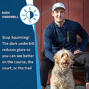 TrailHeads Performance Mens Running Hat - Lightweight, Quick Dry Workout Hats for Men - Athletic Sports Cap for Tennis, Gym White