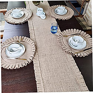 Alipis 2pcs Burlap Placemat Woven Placemat Desk Mat for Desktop Individuales para Mesa De Hot Dish Holder Table Pot Mat Coffee Cup Coaster Jute Rustic Place Mats Placemats