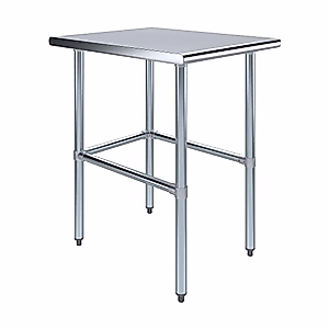 30" X 24" Open Base Stainless Steel Work Table | Residential & Commercial | Food Prep | Heavy Duty Utility Work Station | NSF