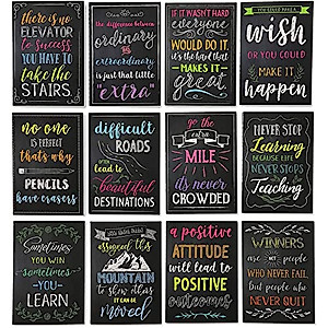 12-Pack Small Inspirational Notebooks with Growth Mindset Quotes, Motivational Pocket Journal Notepads for Students, Kids Party Favors, School, Office (3.5x5 in)