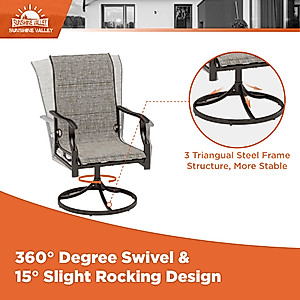 SUNSHINE VALLEY 9 Piece Patio Dining Sets for 8, Outdoor Table and Chairs Set with Extendable Rectangular Patio Dining Table and 8 Swivel Patio Dining Chairs, Outdoor Dining Set for Backyard Deck Lawn