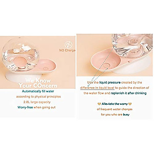 2.8/99oz Snail-Shaped cat Dog Automatic Water Feeder, cat Dog Water Dispenser, Pet Water Fountain, 7 Replacement Filters, Large Capacity self-Waterer for Cat Dog Small Animals, BPA Free (Grey)