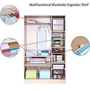 TabEnter Adjustable Shelf Organizer Expandable Closet Shelf and Rod with No Drilling for Wardrobe Cupboard Kitchen Bookcase (10.3" - 14.9")