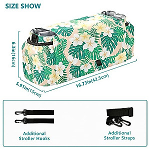 Sinestour Tropicales Stroller Organizer with Cup Holder Universal Stroller Organizer Bag Detachable Shoulder Strap Stroller Accessories for Diaper Toys Snacks Keys Fit All Baby Stroller