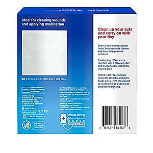 Band Aid Brand First Aid Tru-Absorb Gauze Sponges, 4" X 4", 50 Count, Pack of 2