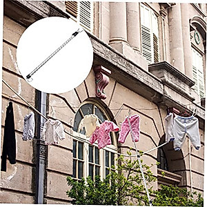 CAXUSD Clothes Pole Adjustable Curtain Rods Outdoor Clothesline Heavy Duty Tension Rod Home Clothesline Rod Hanger Reach Pole Curtain Pull Alloy Silver Simple Pole for Clothes Light Shot