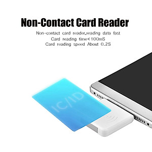 Portable Contactless Smart Card Reader, High Frequency RFID ID Mobile Phone Card Reader with USB Male Interface, 0.2s Fast Card Reading, IC/ID Dual Version, Support PC Phone Tablet (White)