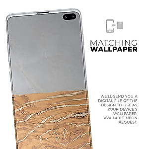 DesignSkinz Marble & Wood Mix V1 Protective Vinyl Decal Wrap Skin Cover Compatible with The Samsung Galaxy S20 (Screen Trim & Back Glass Skin)