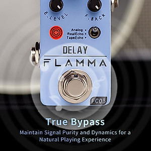 FLAMMA FC03 Delay Pedal Electric Guitar 3 Delay Effects Modes Analog Real Echo Tape Echo True Bypass