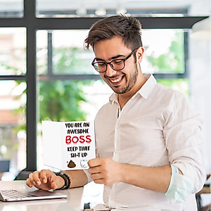 SICOHOME Funny Boss Day Card for Boss Women Men from Employee,Employer Appreciation Card,Boss's Day Gift Ideas for Women,Boss Day Gifts for Boss Male Female,Christmas Birthday Card for Boss Manager