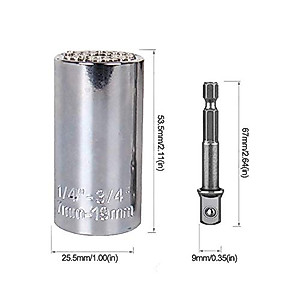 KAYLAN Universal Socket Wrench Set (11-32mm 7-19mm) Multi-function Hand Tools Universal Repair Tools,Multi-function Ratchet Universal Sockets,2 PCS Set