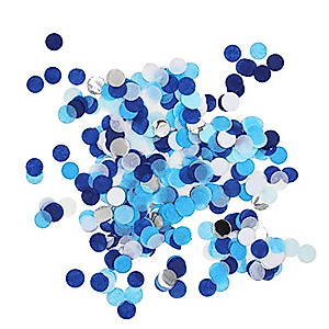 Mybbshower Tissue Paper Wedding Confetti in Blue White Silver for Boys Birthday Party Bridal Baby Shower Table Decor 25 mm Pack of 5000