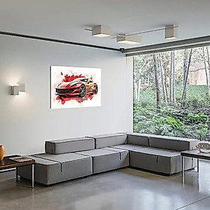 Car Poster Ferrari F40 Supercar Posters Racing Car Canvas Wall Art For Boy's Bedroom SuperCar Wall Decor Frame-style 18x12inch(45x30cm)