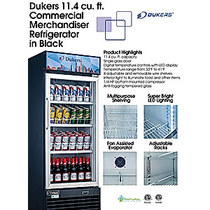 Dukers DSM-12R 11.4 cu. ft. Commercial Single Glass Swing Door Merchandiser Refrigerator