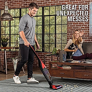 Dirt Devil Power Swerve Pet, Lightweight Cordless Stick Upright Vacuum Cleaner, For Carpet and Hard Floors, BD22052, Red