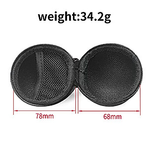 TOGETFACE Round Earbuds Case Portable EVA Carrying Case Organizer Phone Accessory Organizer with Carabiner for Headphones Earbuds Earpiece - red