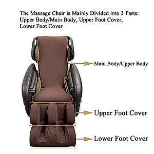 EVURU Thick Massage Chair Cover, Massage Chair Cover Recliner Chair Cover for Office Bedroom Full Body Massage Chair Zero Gravity Chair Cover Cover (Gray, Full Body)