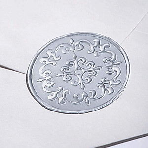 PaperDirect Silver Castillo Filigree Embossed Foil Certificate Seals, 32 Count