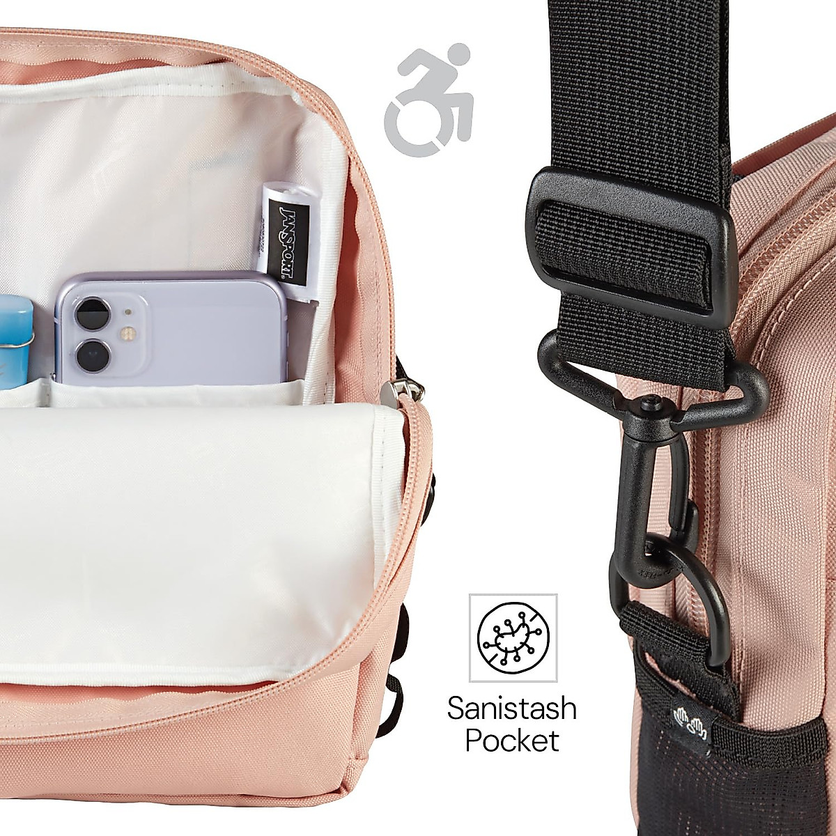 JanSport Central Adaptive Accessory Bag, Black, 6L