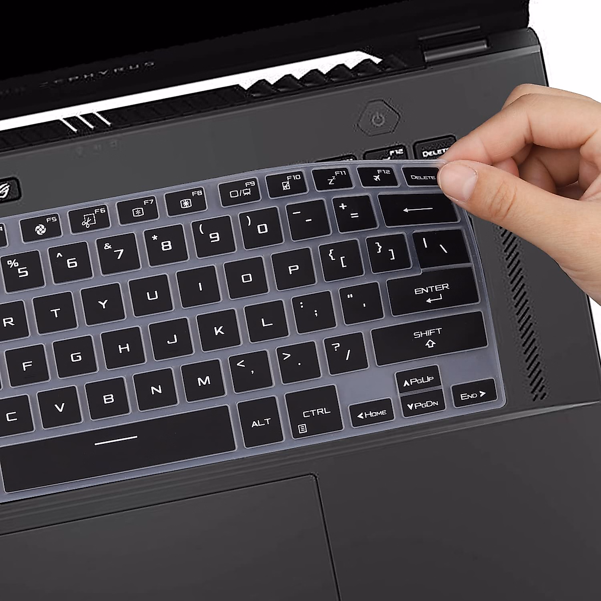 Keyboard Cover Skin for ASUS Rog Flow Z13 GZ301ZE GZ301ZA GZ301ZCRog Flow X13 GV301QH GV301RE GV301RC, 13.6 Inch Laptop, Rog Flow X16 GV601RW 16 inch Laptop- Black