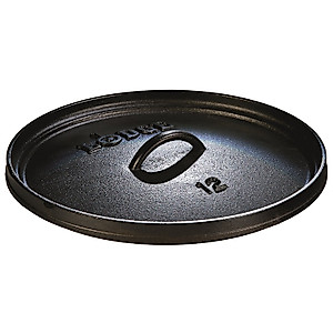 Lodge 8 Quart Pre-Seasoned Cast Iron Camp Dutch Oven with Lid - Dual Handles - Use in the Oven, on the Stove, on the Grill or over the Campfire - Black