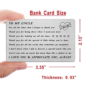 Jzxwan Uncle Father's Day Card for Men, Best Uncle Gifts, Personalized Uncle Birthday Card from Niece Nephew, Thank You Uncle Presents, Best Uncle Gift Ideas