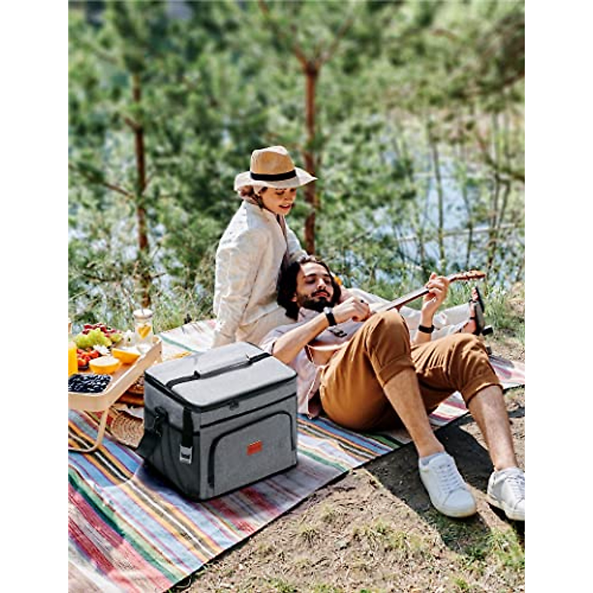 AstroAI Large Lunch Box for Men Women, 40 Can/24L Cooler Bags Insulated Tote Keep Cool and Warm for for Office School Picnic Beach Shopping (Grey)