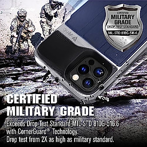 VENA vCommute Wallet Case Compatible with Apple iPhone 12 / iPhone 12 Pro (6.1"-inch), (Military Grade Drop Protection) Flip Leather Cover Card Slot Holder with Kickstand - Blue