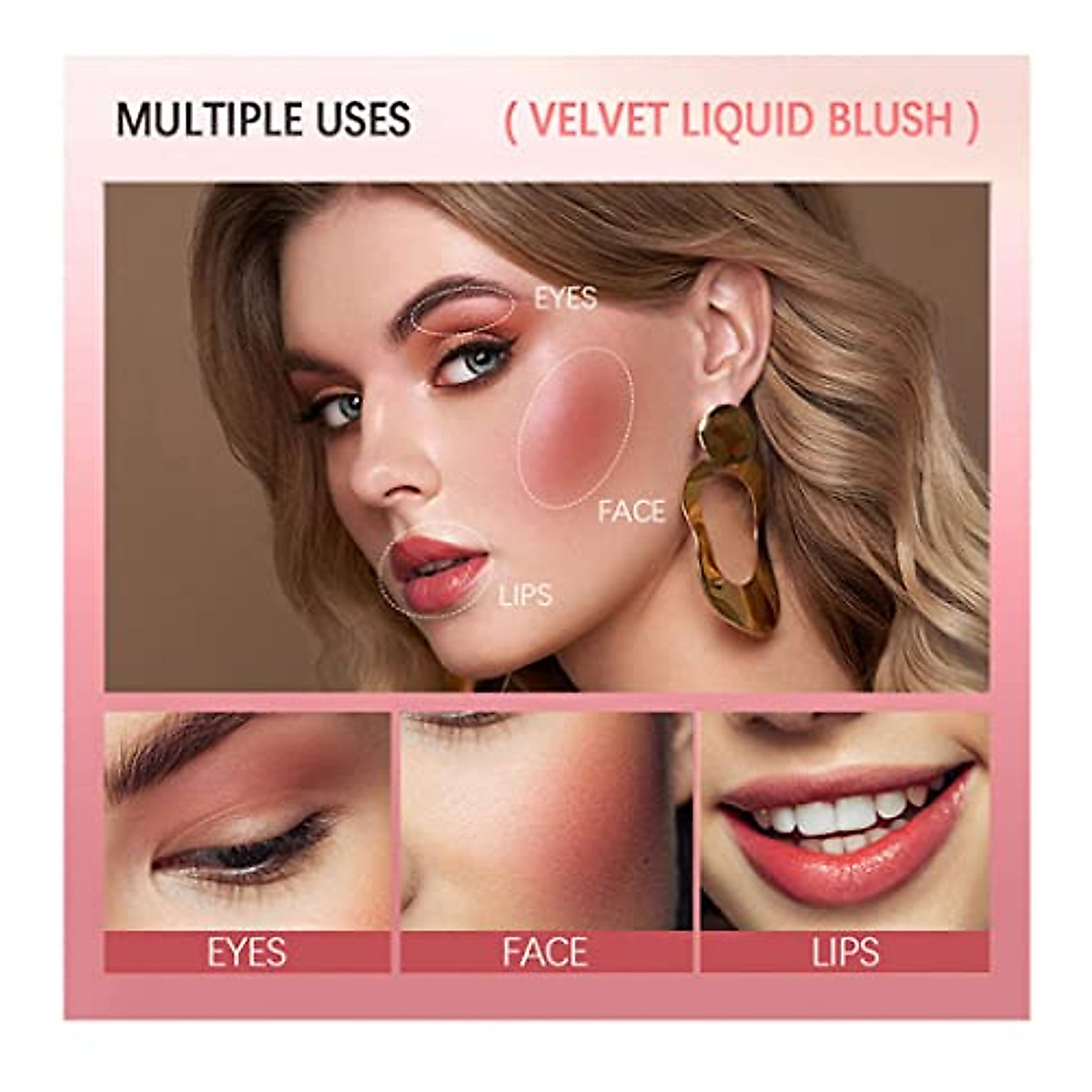 GL-Turelifes Cream Liquid Blush Makeup, Air Cushion Blush for Cheeks, High Pigment, Weightless, Velvet Mousse, Natural-Looking Long Lasting, Dewy Finish, Easy to Blend Blusher (#1 Love Cake)