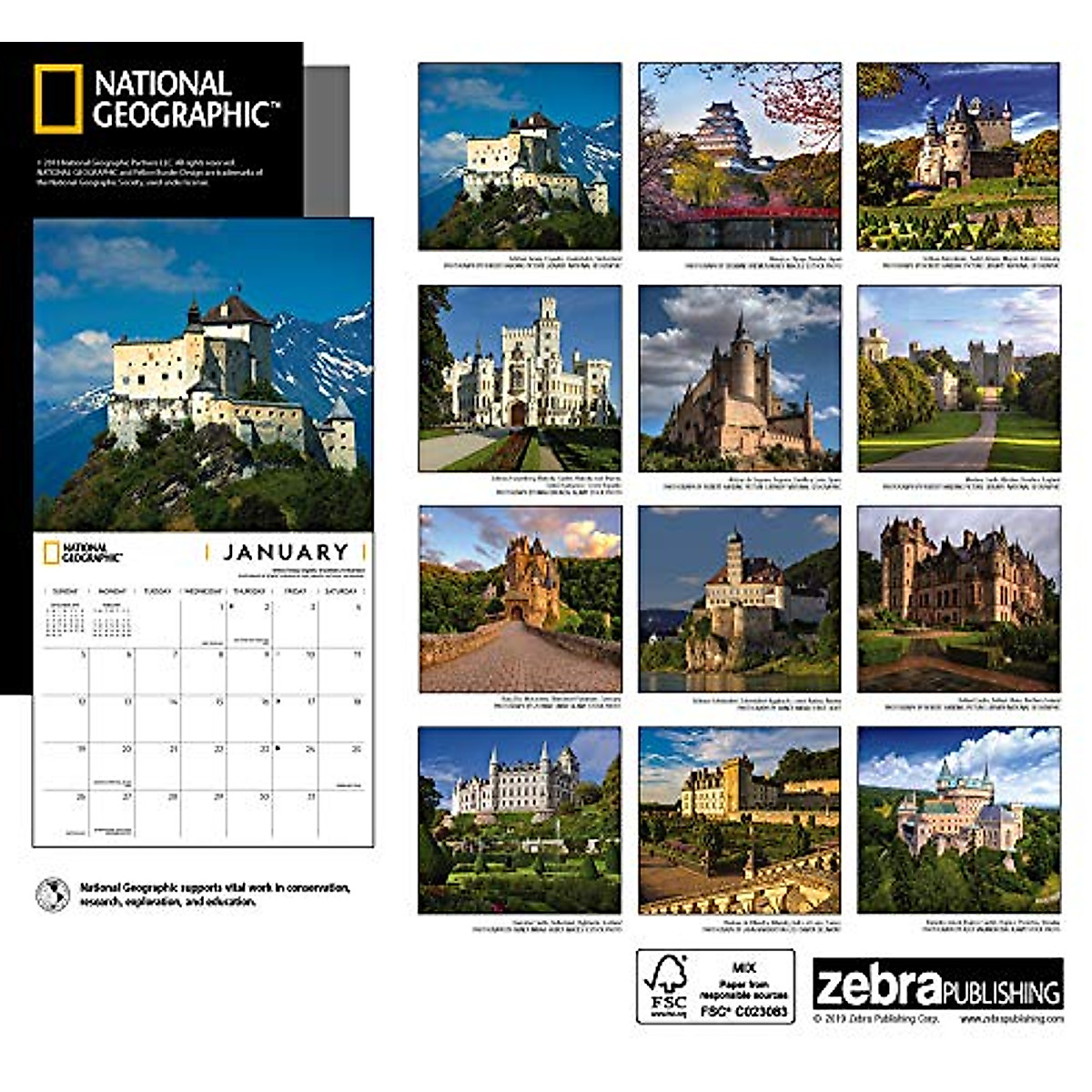 National Geographic Castles 2020 Wall Calendar