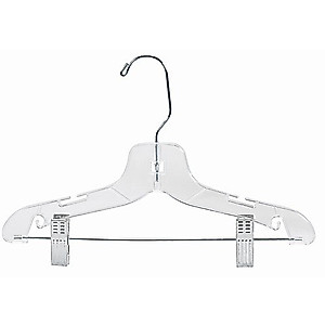 Only Hangers 12" Childrens Plastic Suit Hanger w/Clips [ Bundle of 50 ]