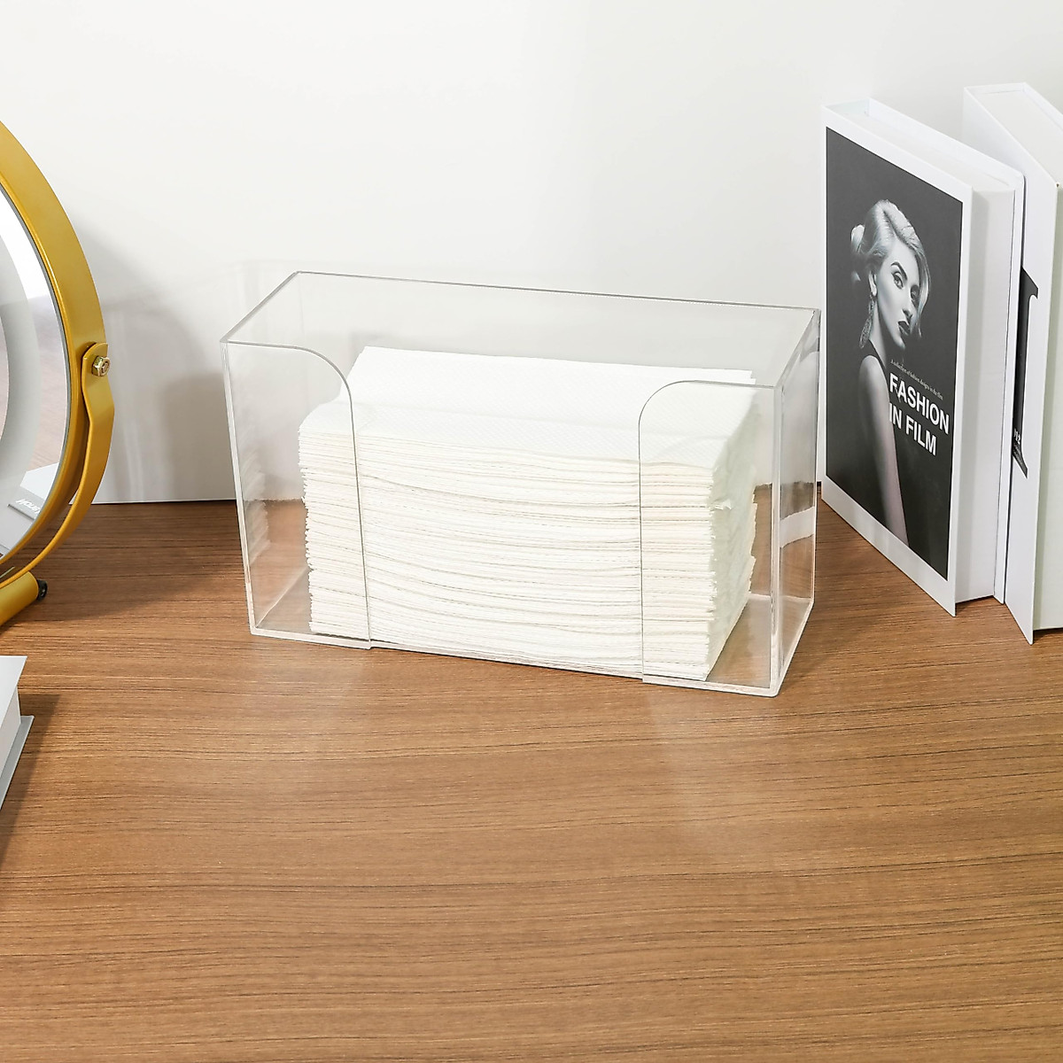 Cq acrylic Paper Towel Dispenser Countertop,Folded Paper Towel Holder,Clear Guest Towel Napkin Holder, Suitable for Z-fold,Multifold Folded Trifold C fold and Trifold Paper Towels,Pack of 1